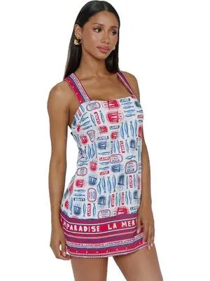 Show Me Your Mumu Detour Mini Dress Sardine Print - Sardine Border