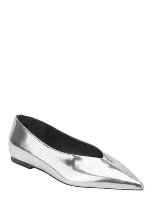 Marc Fisher Casee Pointed Toe Flat - Silver