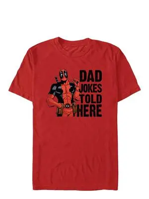 MARVEL Deadpool Dad Jokes Told Here Graphic T-shirt - Red