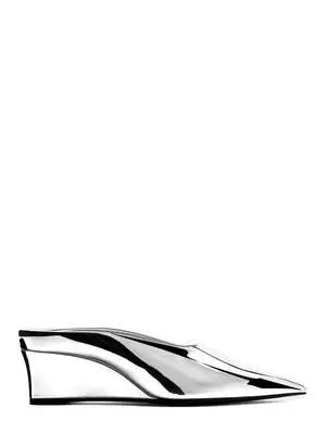 SIMONMILLER Pointed Gala Wedge Mule - Silver