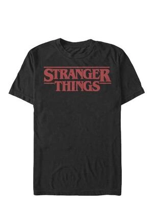 STRANGER THINGS Netflix Bold Logo Short Sleeve Graphic T-shirt - Black