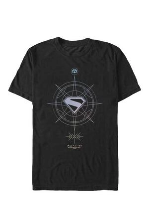SUPERGIRL Geometric Logo Short Sleeve Graphic T-shirt - Black