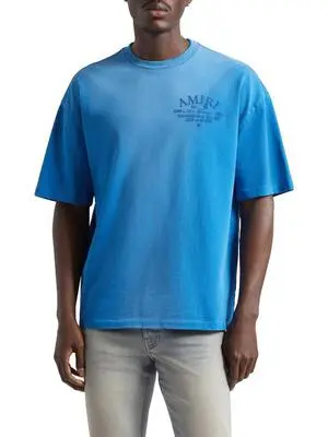 Amiri Arts District Faded Cotton T-shirt - Sapphire