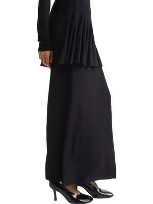 ASHLYN Klein Layered Maxi Skirt - Black