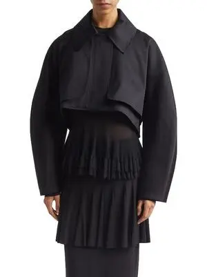 ASHLYN Beckett Crop Cotton Sateen Jacket - Black