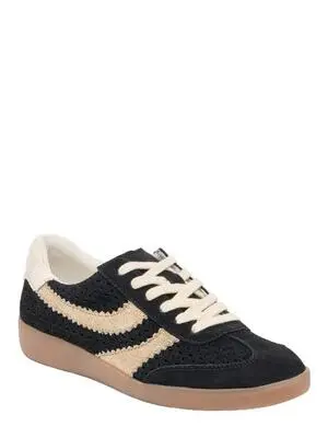 Dolce Vita Merit Perforated Sneakers - Black/gold Leather