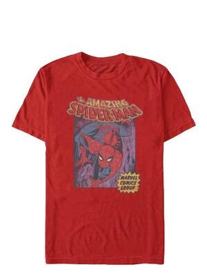 MARVEL: SPIDER-MAN Distressed Amazing Spider Short Sleeve Graphic T-shirt Red