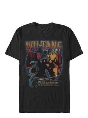 WU-TANG CLAN 36 Chambers Album Cover Artwork Short Sleeve Graphic T-shirt - Black