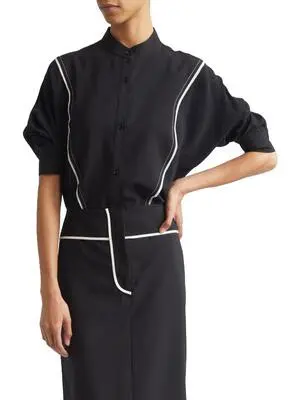 ASHLYN ASHLYN Eskil Outlined Bib Button-Up Shirt