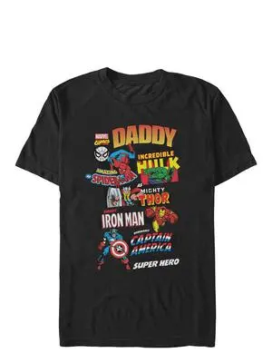 MARVEL My Daddy Is My Superhero Short Sleeve Graphic T-shirt - Black