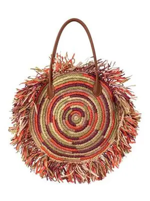 Sam Edelman Lily Fringe Circular Tote - Rust