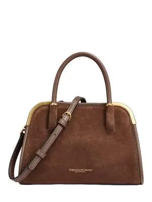 Donna Karan New York Satin Suede Mini Satchel - Chocolate