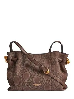 Donna Karan New York Cashmere Python Suede Crossbody Bag - Brown Multi