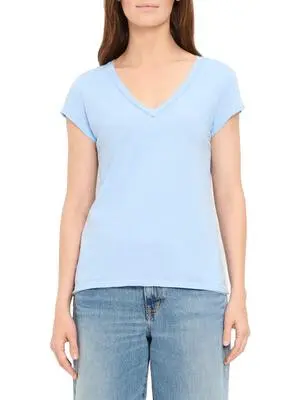Michael Stars Baxter Raw Edge Supima Cotton T-shirt - Sky