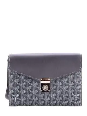 Goyard Chypre Wallet On Strap Coated Canvas With Leather - Grey