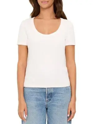 Michael Stars Calla Scoop Neck T-shirt - Chalk