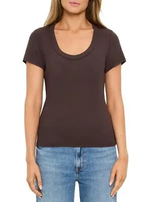 Michael Stars Calla Scoop Neck T-shirt - Java
