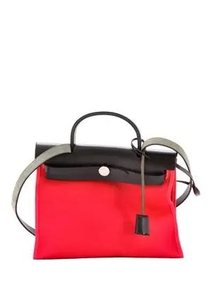 Hermès Herbag Zip Leather And Toile 31 - Pink