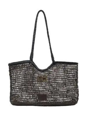Bimba Y Lola Raffia-effect Shopper Bag - Chocolate