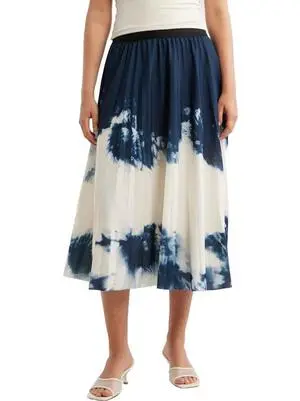 NIKKI LUND Nikki Lund Printed Pleated Midi Skirt