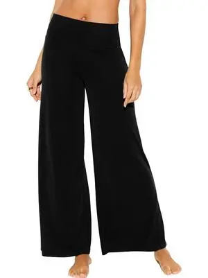 Spiritual Gangster Journey Wide Leg Jersey Pants - Black