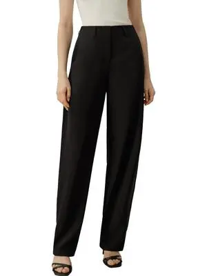 Lilysilk Curved Seam Silk Crepe Pants - Black