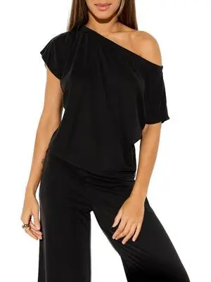 Spiritual Gangster Asha Off-the-shoulder Jersey Top - Black