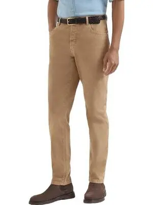 Brunello Cucinelli Brunello Cucinelli Traditional Fit Five-Pocket Jeans Camel