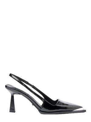 MALLET Selene Slingback Heels With Metal Toe Cap - Black