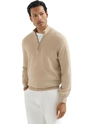 Brunello Cucinelli Cashmere Half-zip Sweater - Brown