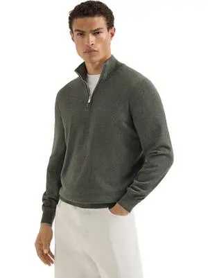 Brunello Cucinelli Cashmere Half-zip Sweater - Grey