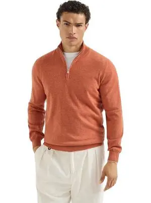 Brunello Cucinelli Cashmere Half-zip Sweater - Red