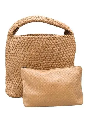PROLOGUE SHOES Prologue Shoes Bellini Woven Handle Bag Cognac