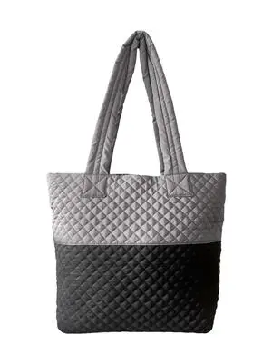 YOUZEY Newport Quilted Tote Bag - Light Grey/black