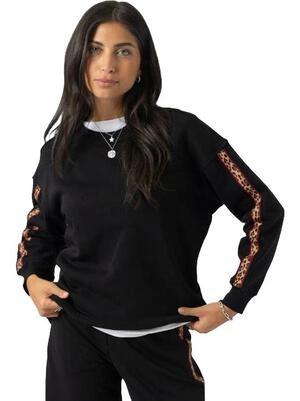 SAINT + SOFIA Saint + Sofia Victory Sweatshirt Black Leopard