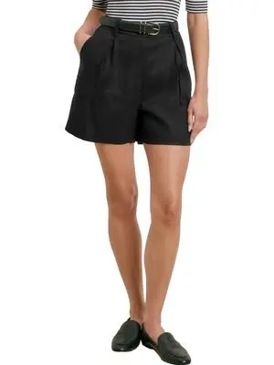 FAVORITE DAUGHTER The Favorite Linen Blend Shorts - Black