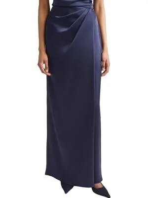 St. John Penelope Liquid Satin Maxi Skirt - Midnight