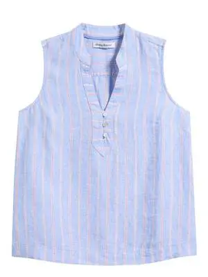 TOMMY BAHAMA Tommy Bahama Sea Salt Stripe Sleeveless Linen Top