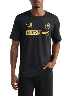 SANTO STUDIO Tech Logo Graphic T-shirt - Black