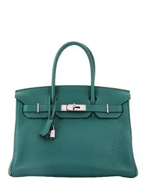 Hermès Birkin Handbag 30 Clemence Leather - Malachite