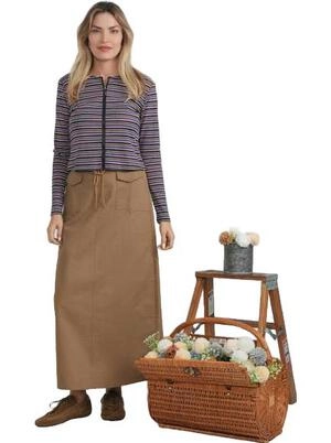 RIFF Striped Long-sleeve Zip Tee - Denim Stone