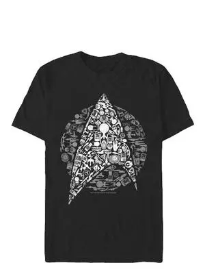 STAR TREK Starfleet Icon Collage Graphic T-shirt - Black