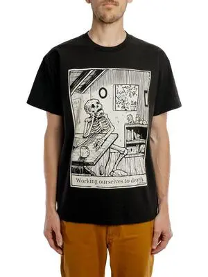 VARDAGEN Work To Death Home Edition Heavyweight Graphic Tee - Black