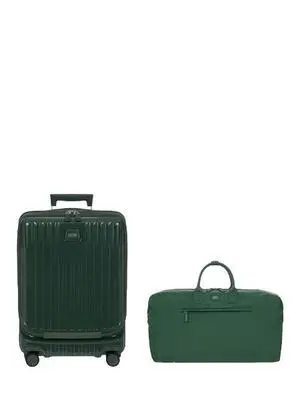 Bric'S Positano Expandable 21" Carry-on Spinner With Pocket And 22" Deluxe Duffle Luggage Set - Emerald