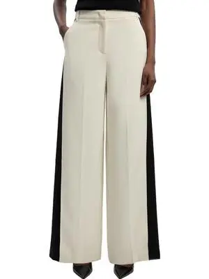 Karen Millen Contrast Wide Leg Trousers - Mono