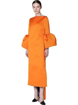 ROKSANDA Bardot Structured Maxi Dress With Bell Sleeves - Orange/blue