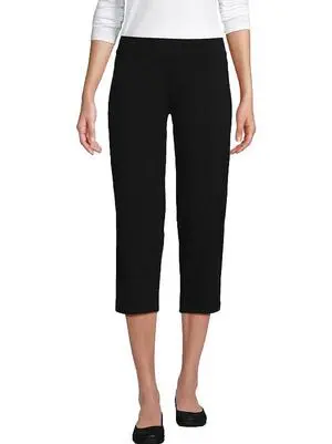 LANDS' END Lands' End Starfish Mid Rise Pull-On Crop Pants Black