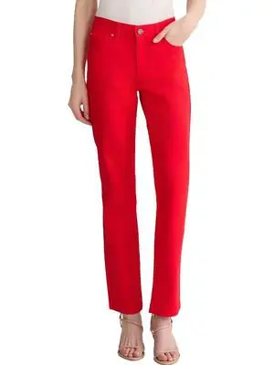 Jones New York Lexington Crop Straight Leg Pants - Rouge