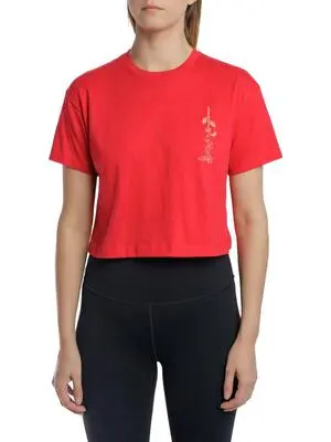 VARDAGEN Dead Flowers Cropped Top - Red