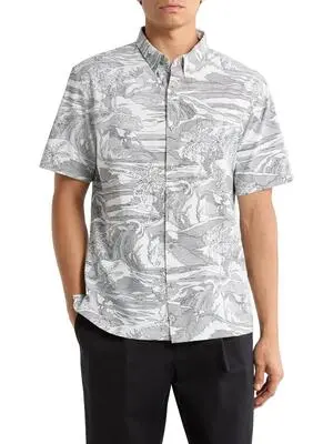 Tori Richard Sea Sketch Button-down Shirt - Light Grey